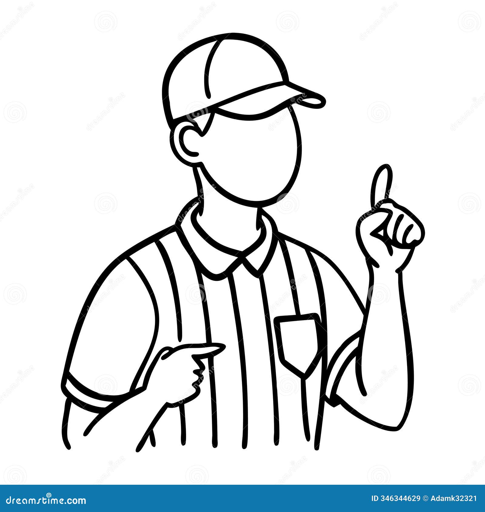 Vector Illustration of Referee Signaling Sports Decision with Hand ...