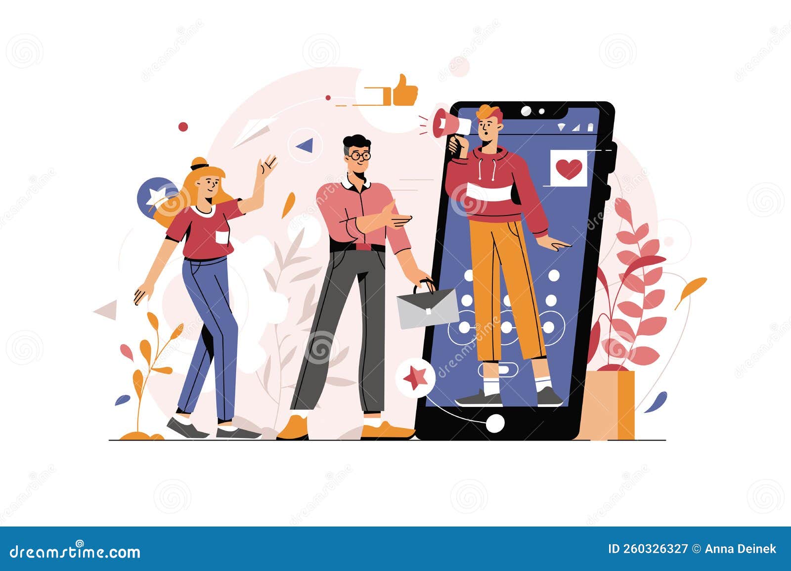 Vector Illustration, Referral Marketing Concept, Friends Loyalty ...