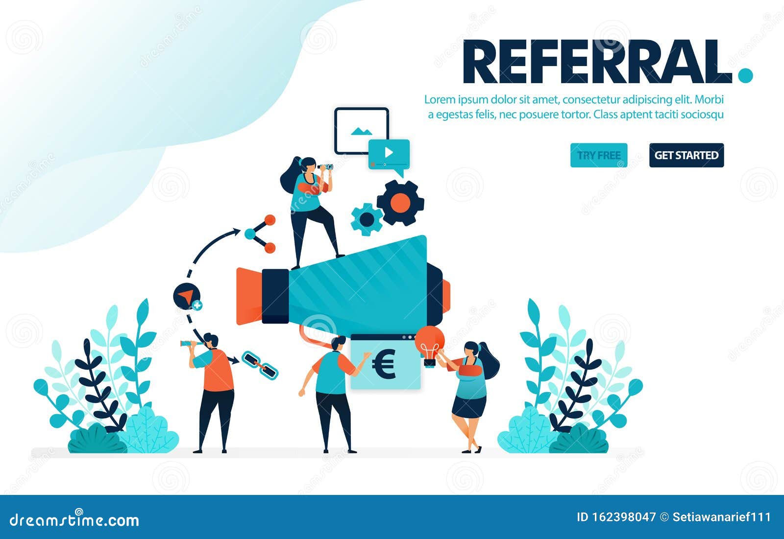 Vector Illustration Referral Program. People Join Referral Programs for ...