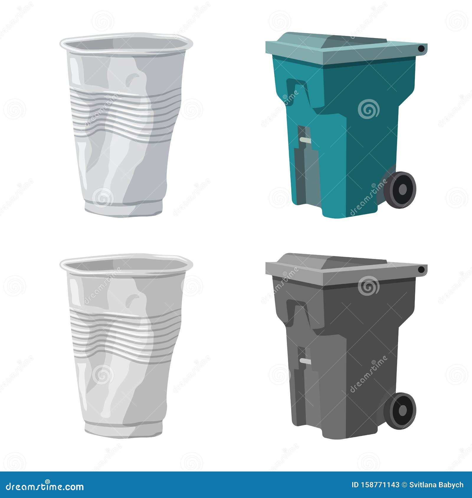 Vector Design of Refuse and Junk Sign. Set of Refuse and Waste Stock ...