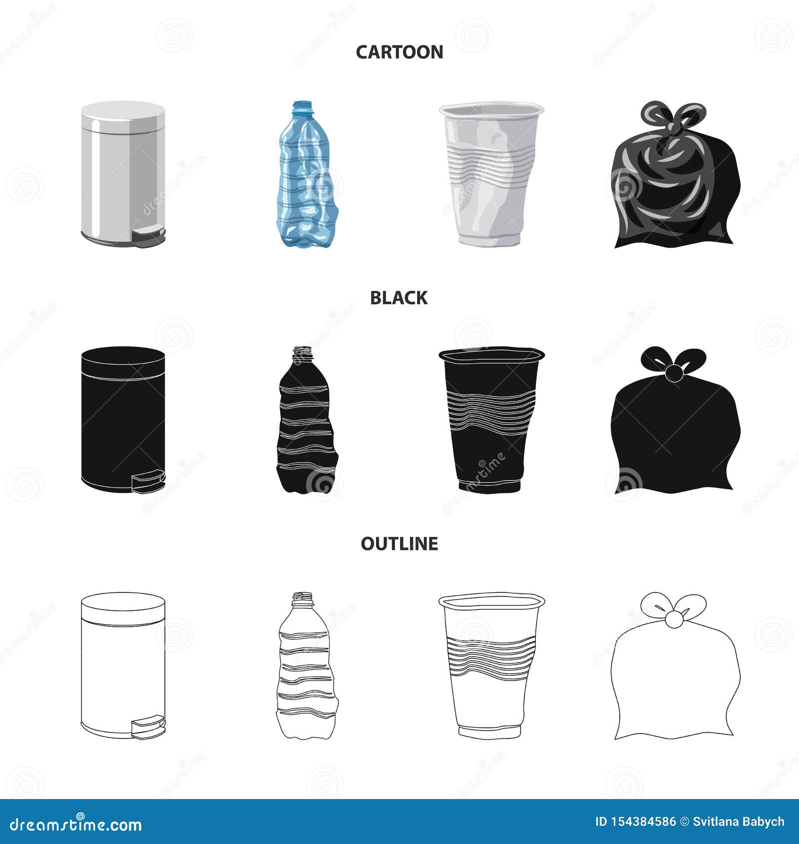 Vector Illustration of Refuse and Junk Logo. Set of Refuse and Waste ...