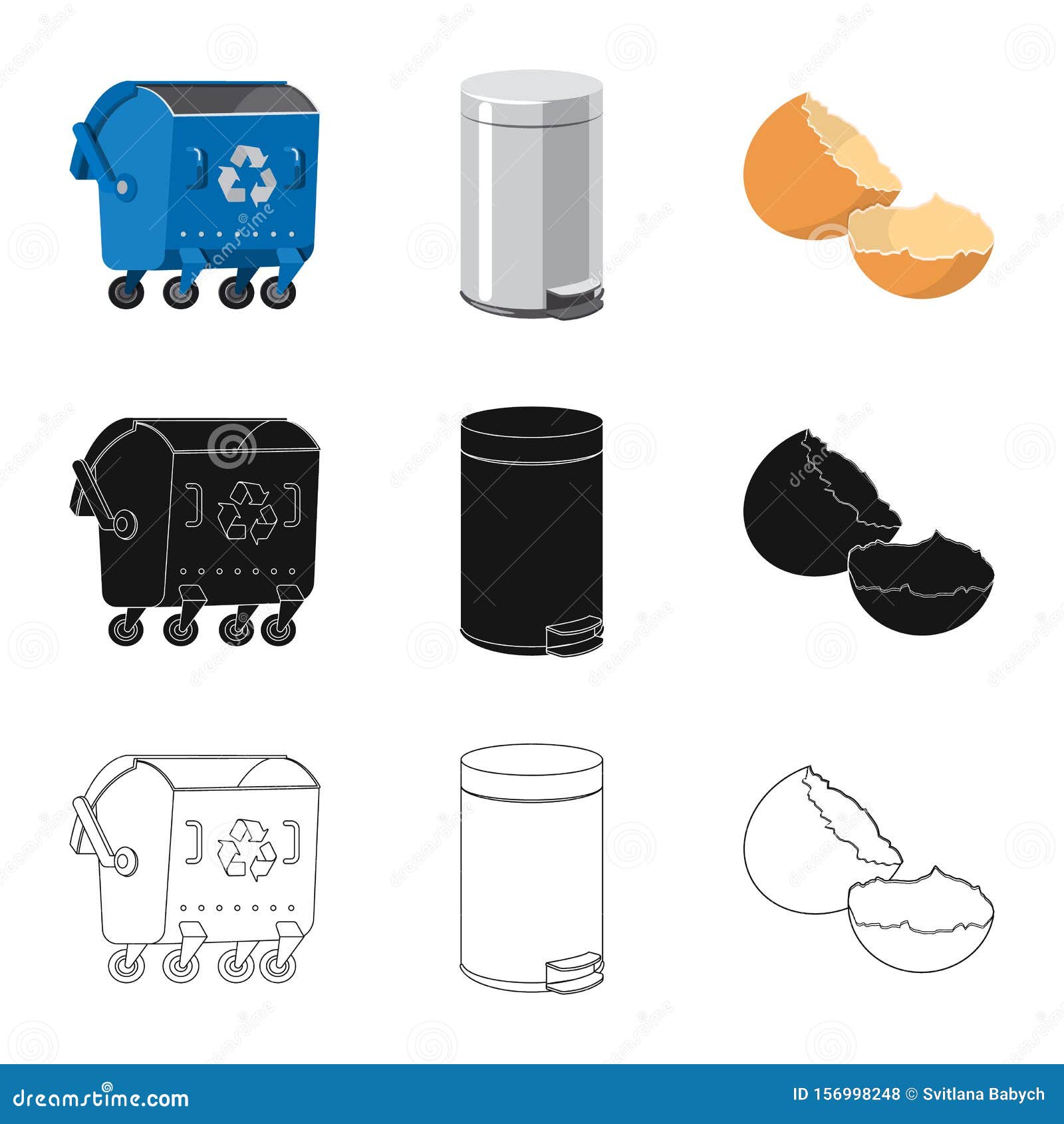 Vector Design of Refuse and Junk Symbol. Set of Refuse and Waste Stock ...