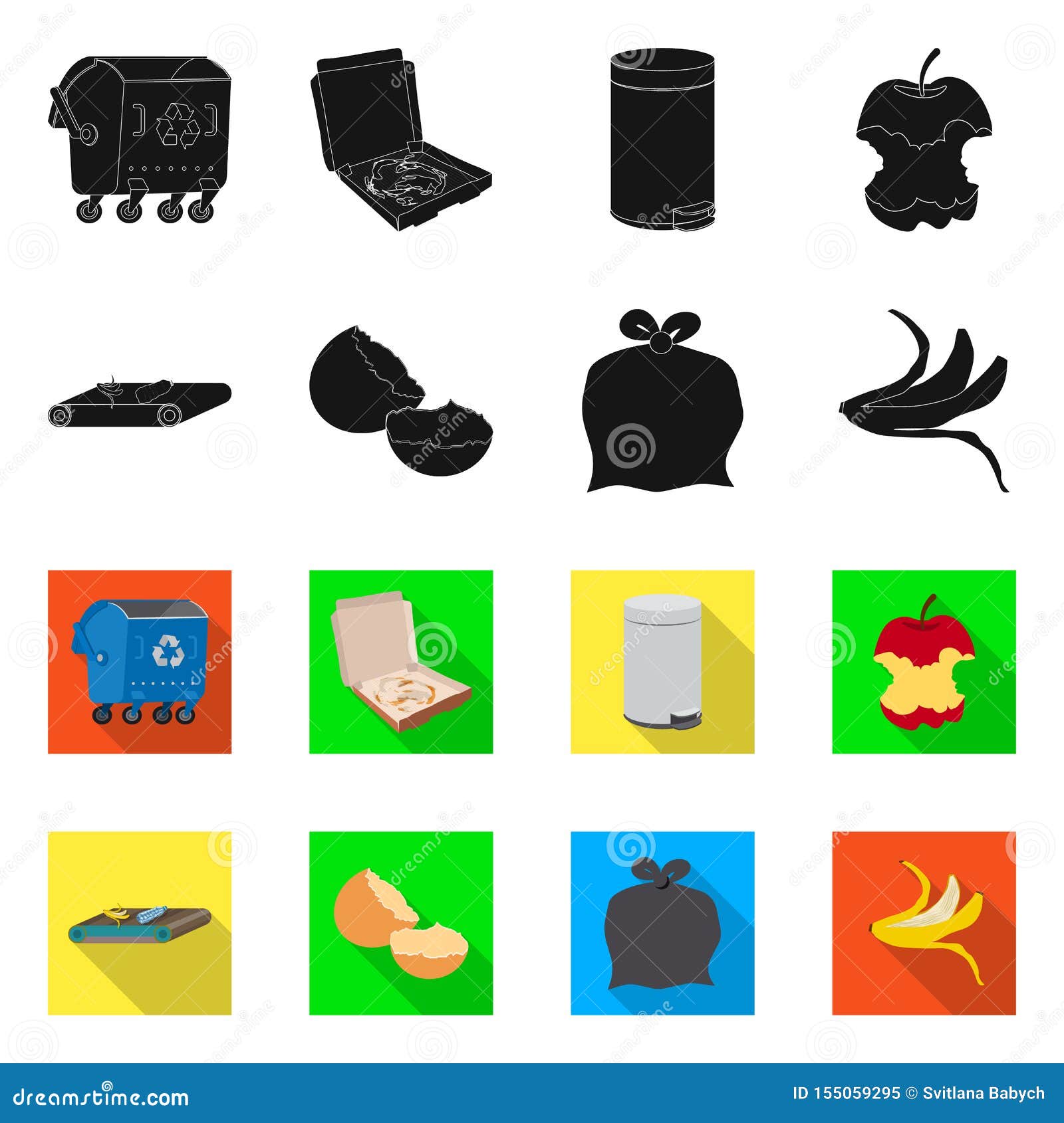 Vector Design of Refuse and Junk Icon. Collection of Refuse and Waste ...