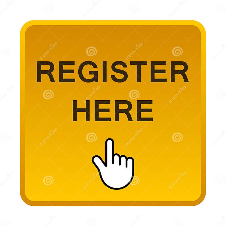 Register here button stock vector. Illustration of graphic - 128696996