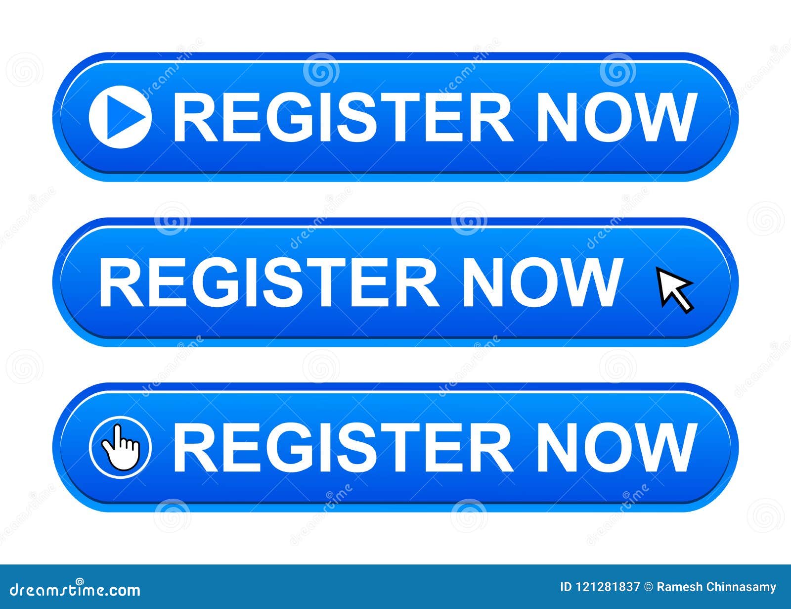 Register now button stock vector. Illustration of buttons - 121281837
