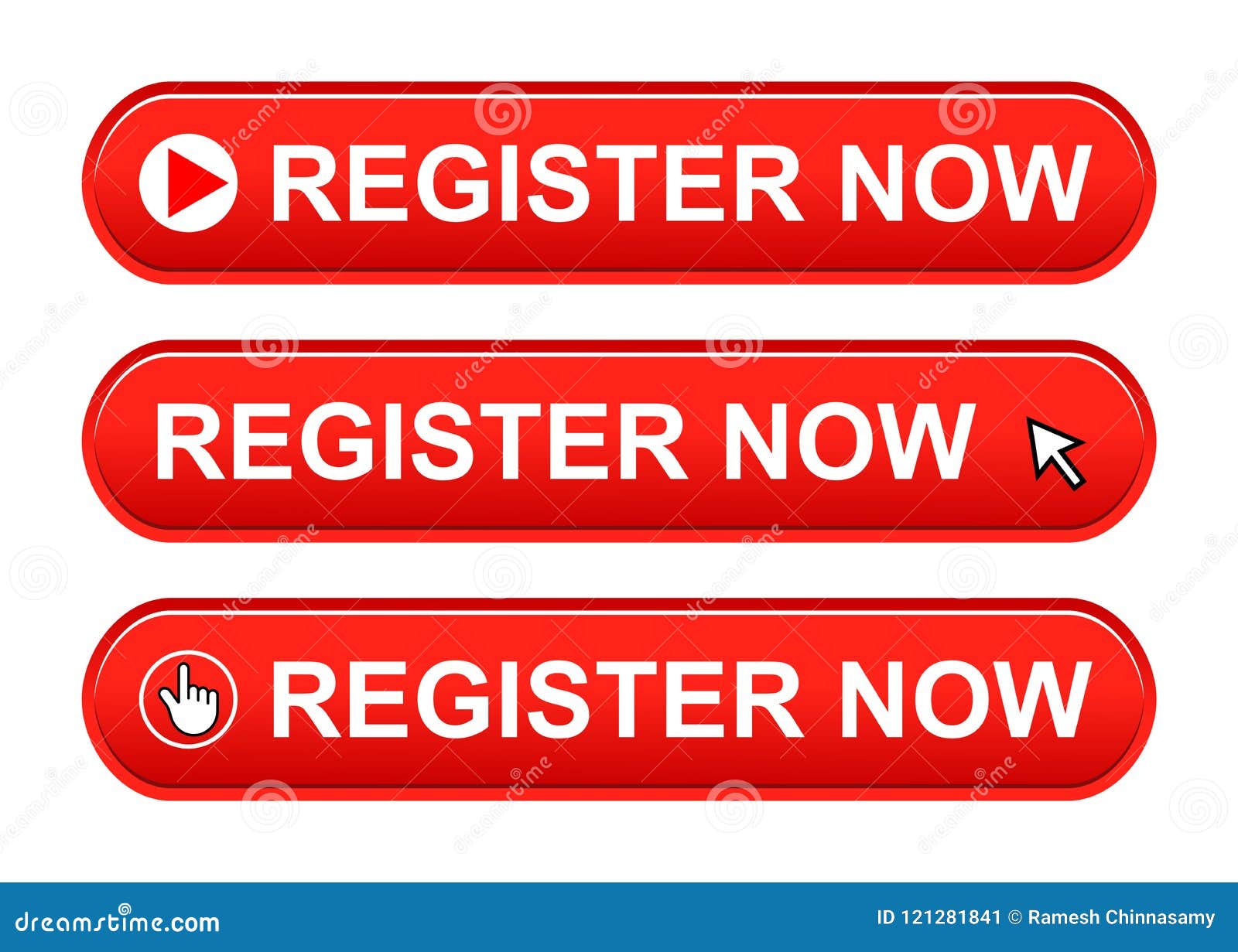 Register now button stock vector. Illustration of colorful - 121281841