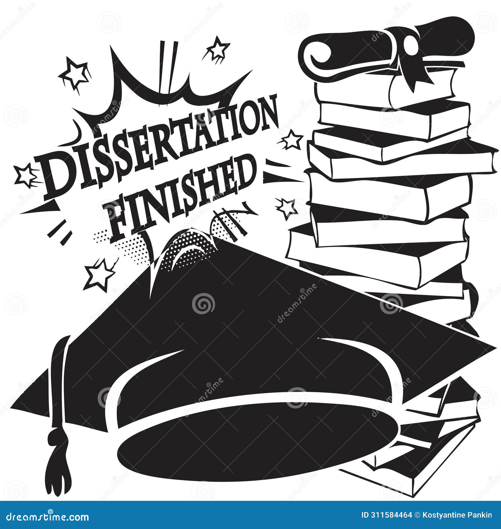 Dissertation Completed Vector Illustration | CartoonDealer.com #311584464