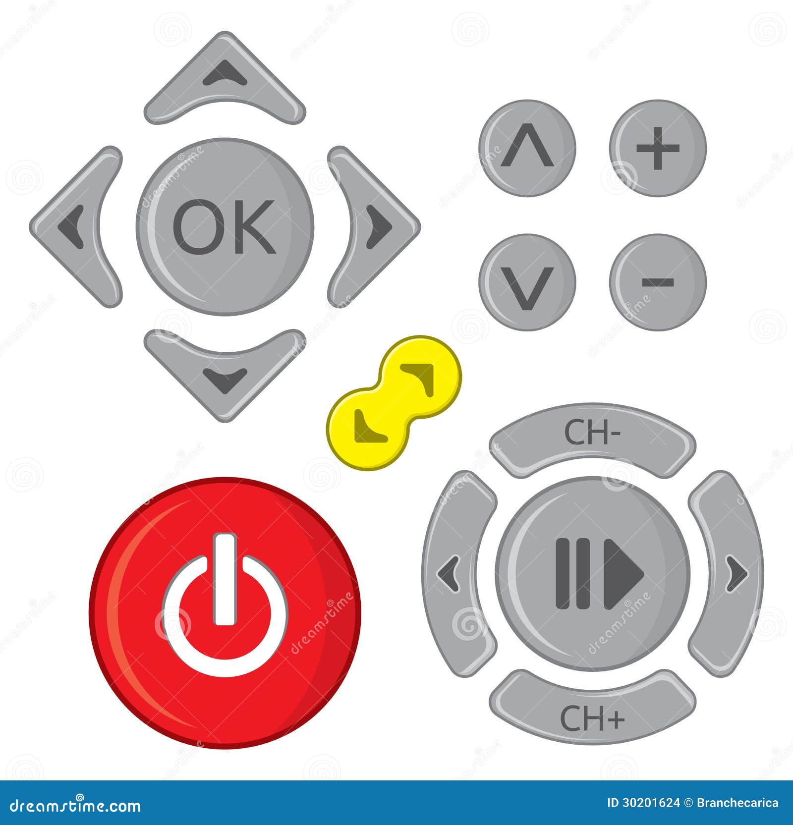 Remote control set stock vector. Illustration of closeup - 30201624