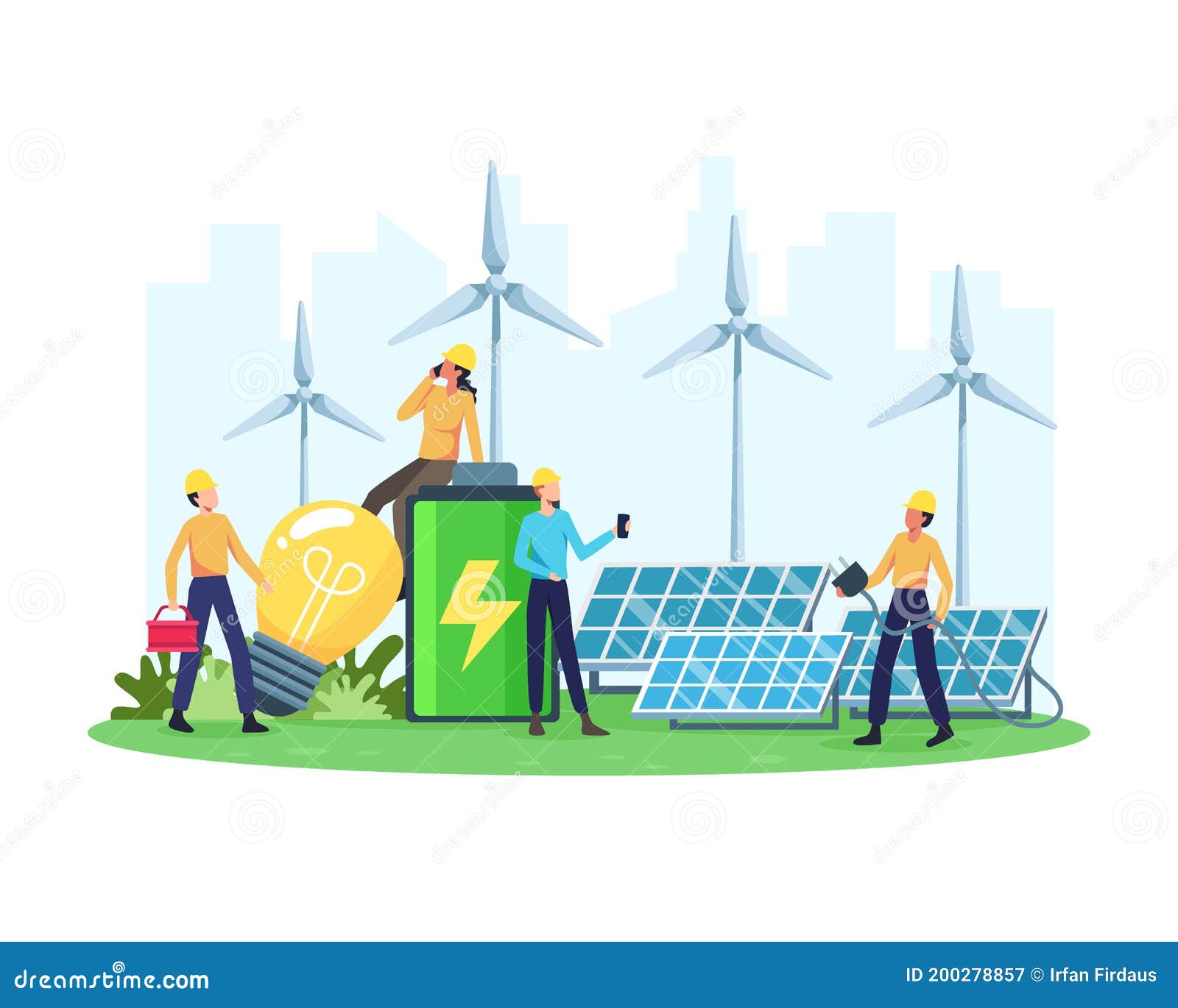Vector Illustration Renewable Energy Concept Stock Vector ... Vector Illustration Renewable Energy Concept Stock Vector ...
