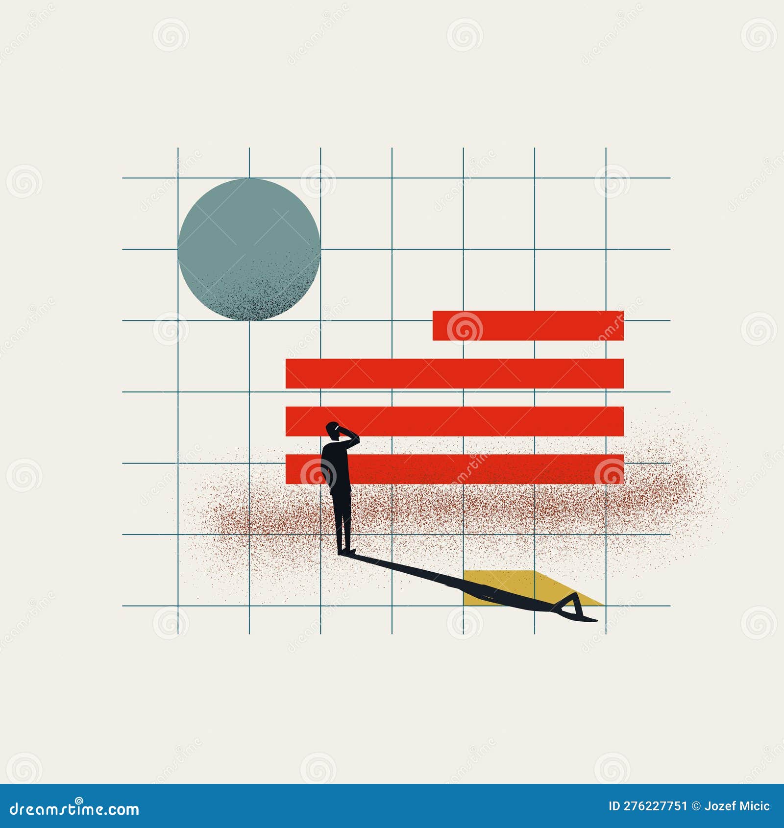 Vector Illustration of a Researcher or Businessman Analyzing Abstract Data, Symbolizing Business ...