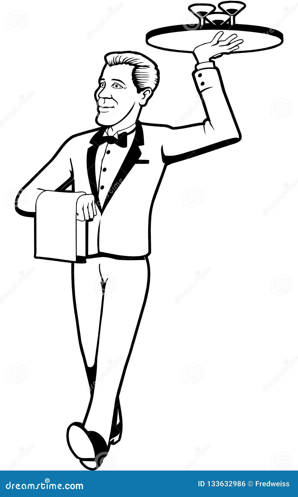 Restaurant Waiter Illustration Stock Vector - Illustration of serve ...