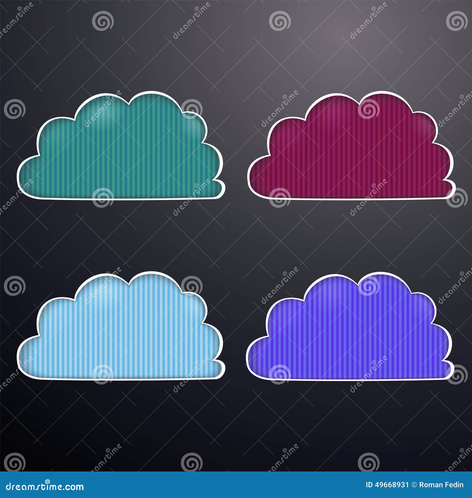 Vector Illustration Retro Clouds Stock Vector - Illustration of element ...