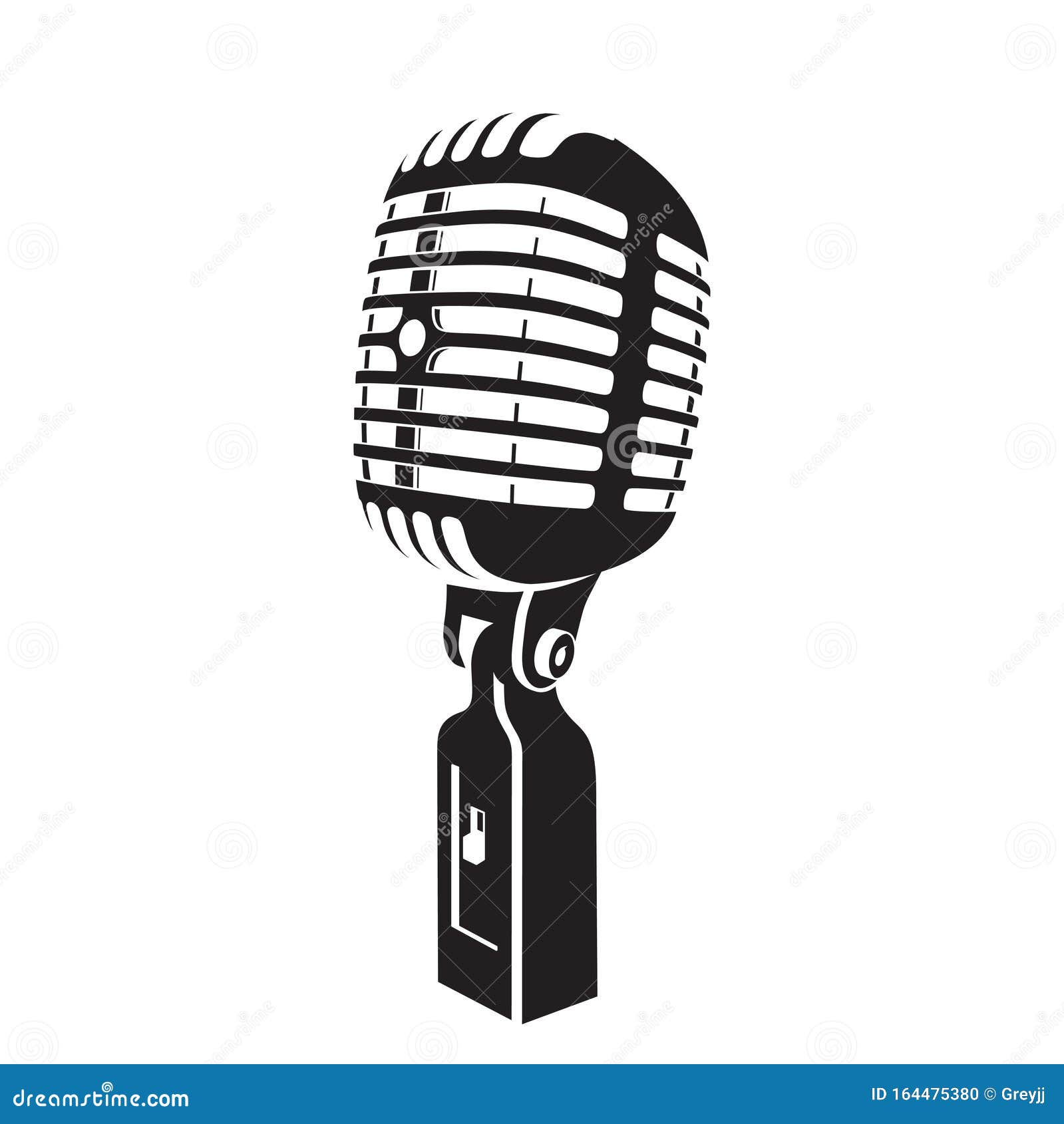 Illustration of Retro Microphone Dark Silhouette Stock Vector ...