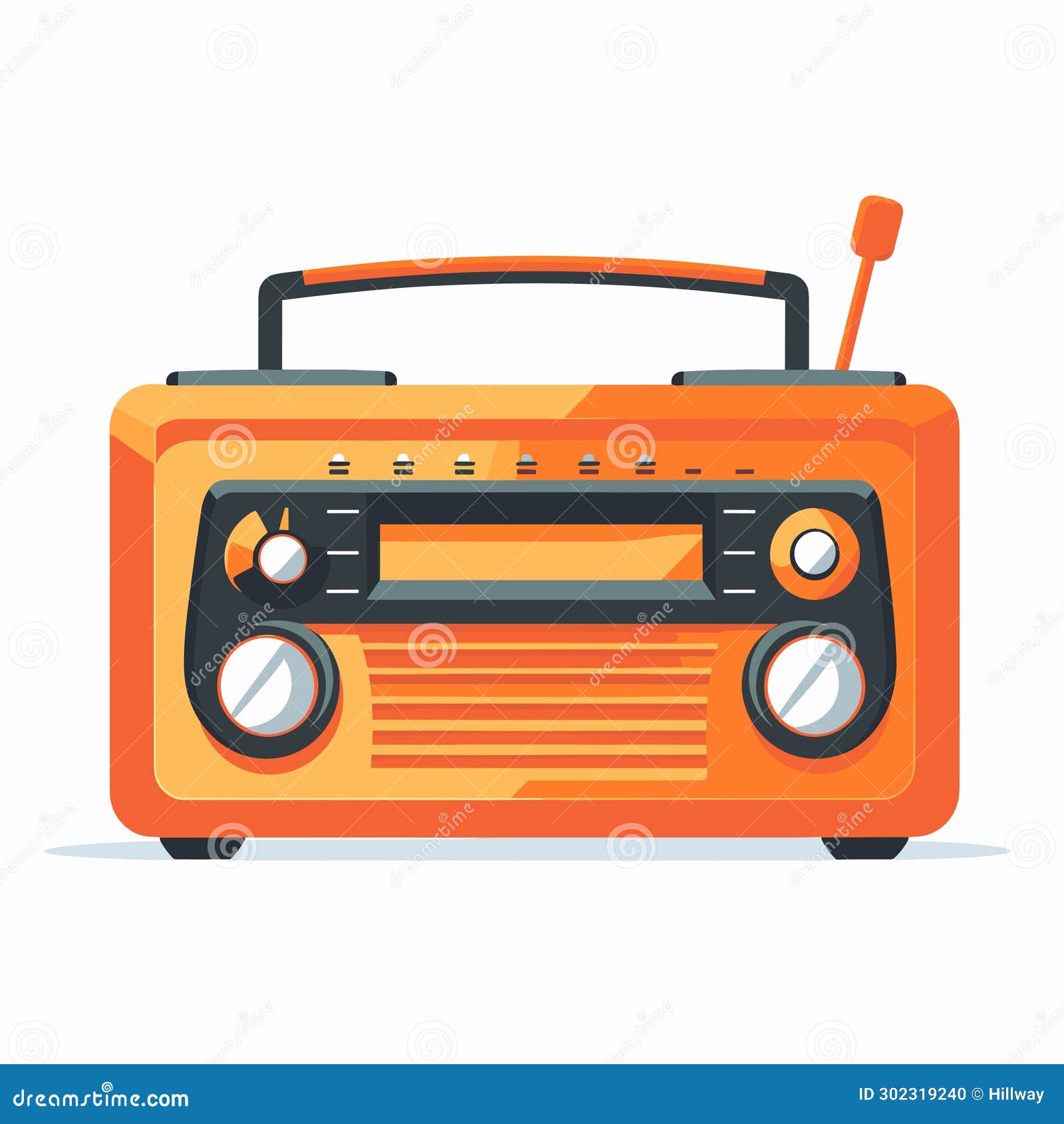 Vector Illustration of a Retro Vintage Radio Stock Vector ...