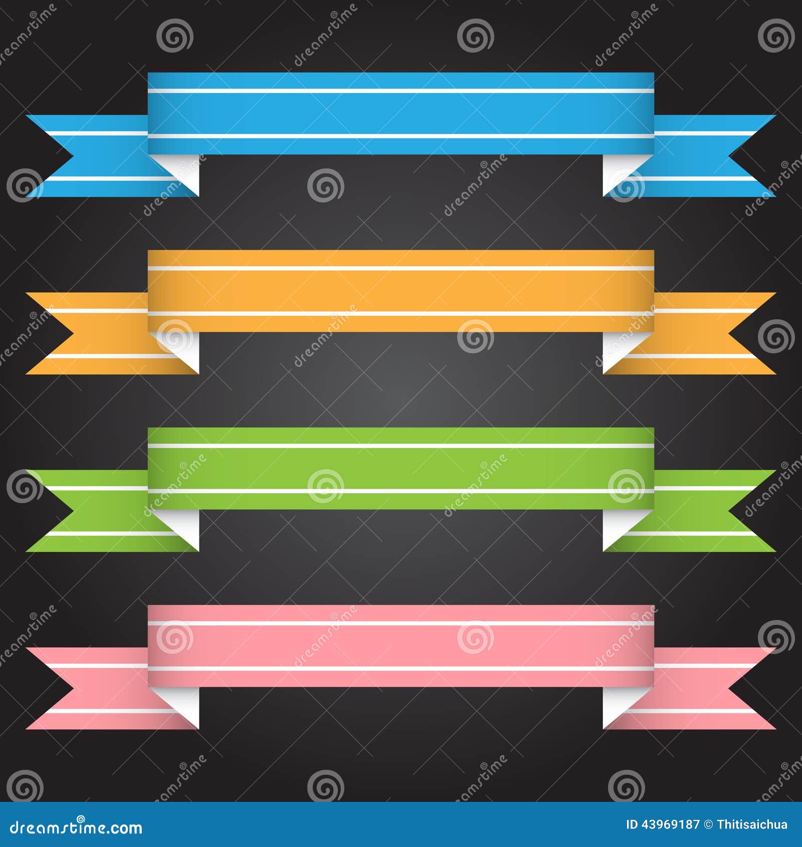 Vector Illustration Ribbon Banner for Design and Creative Work Stock ...