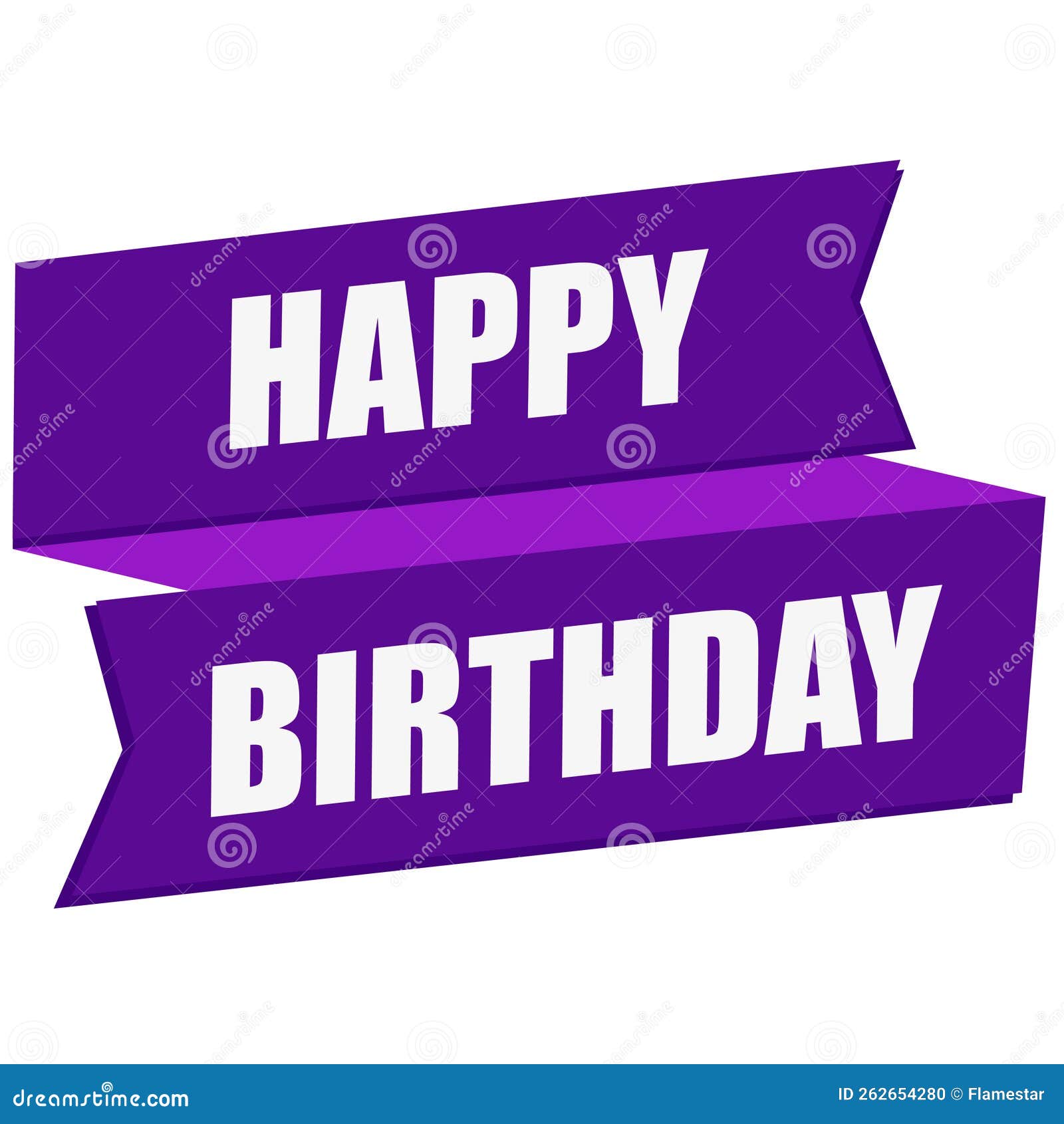 Illustration of Ribbon with Happy Birthday Title. Stock Vector ...