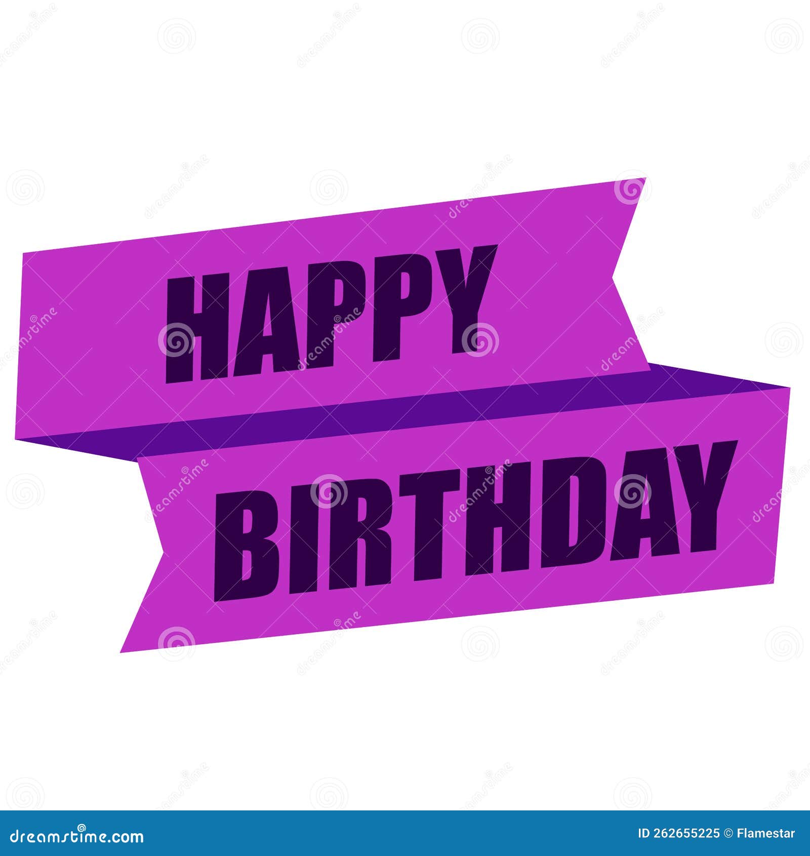 Illustration of Ribbon with Happy Birthday Title. Stock Vector ...