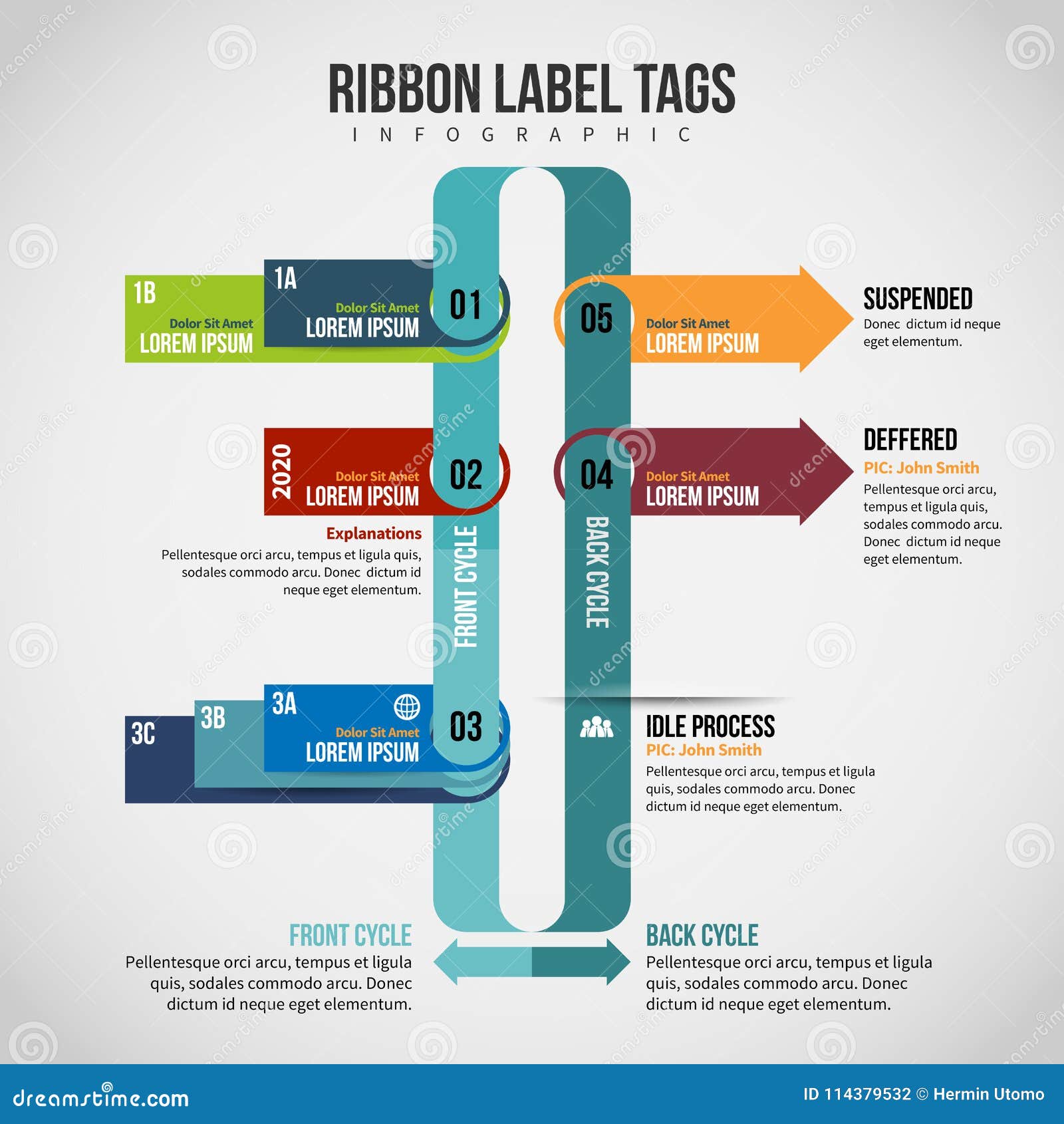 Ribbon Label Tags Infographic Stock Vector - Illustration of option ...