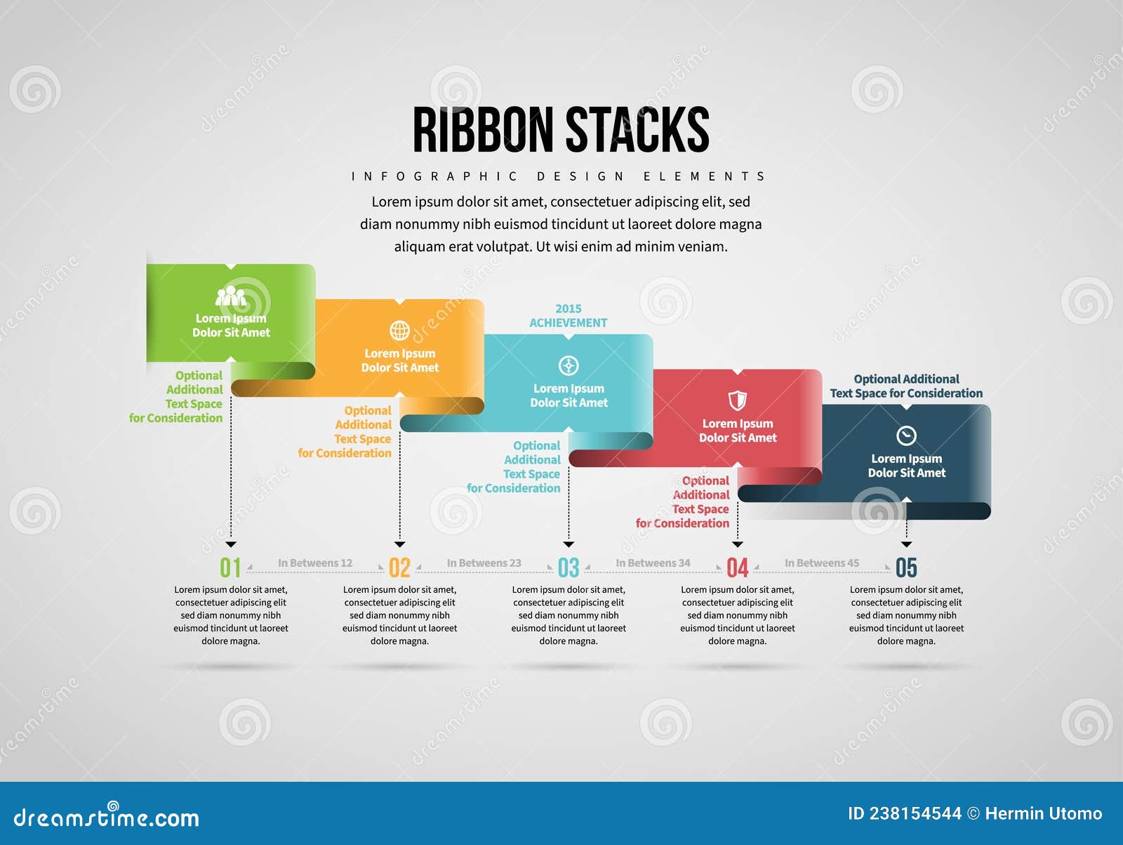 Ribbon Stacks Infographic stock vector. Illustration of diagram - 238154544