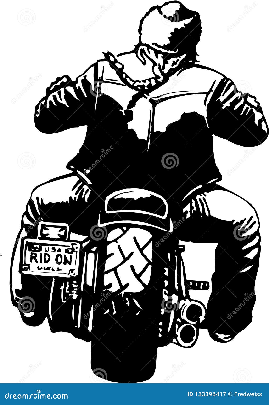 Motorcycle Hawg Cartoon Illustration | CartoonDealer.com #133396424