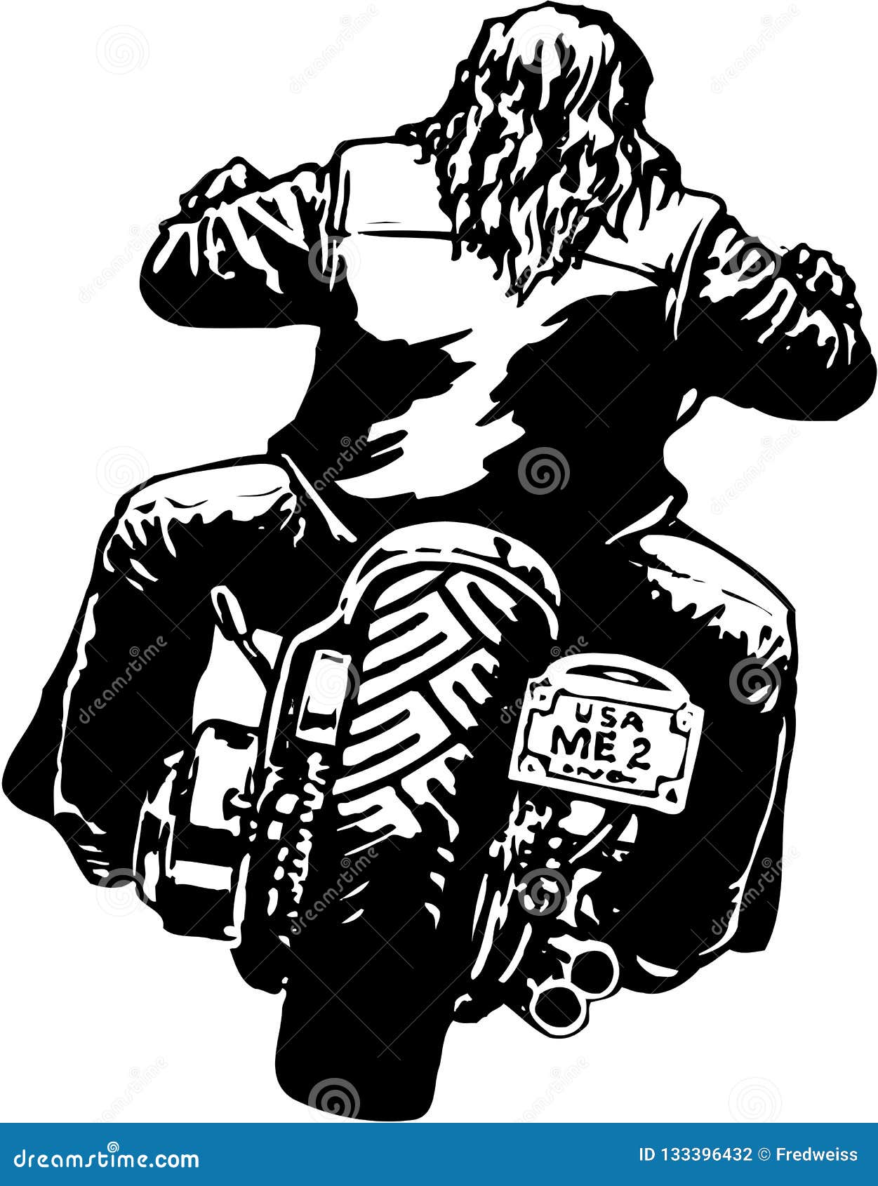 Rider on Motorcycle Vector Illustration Stock Vector - Illustration of ...