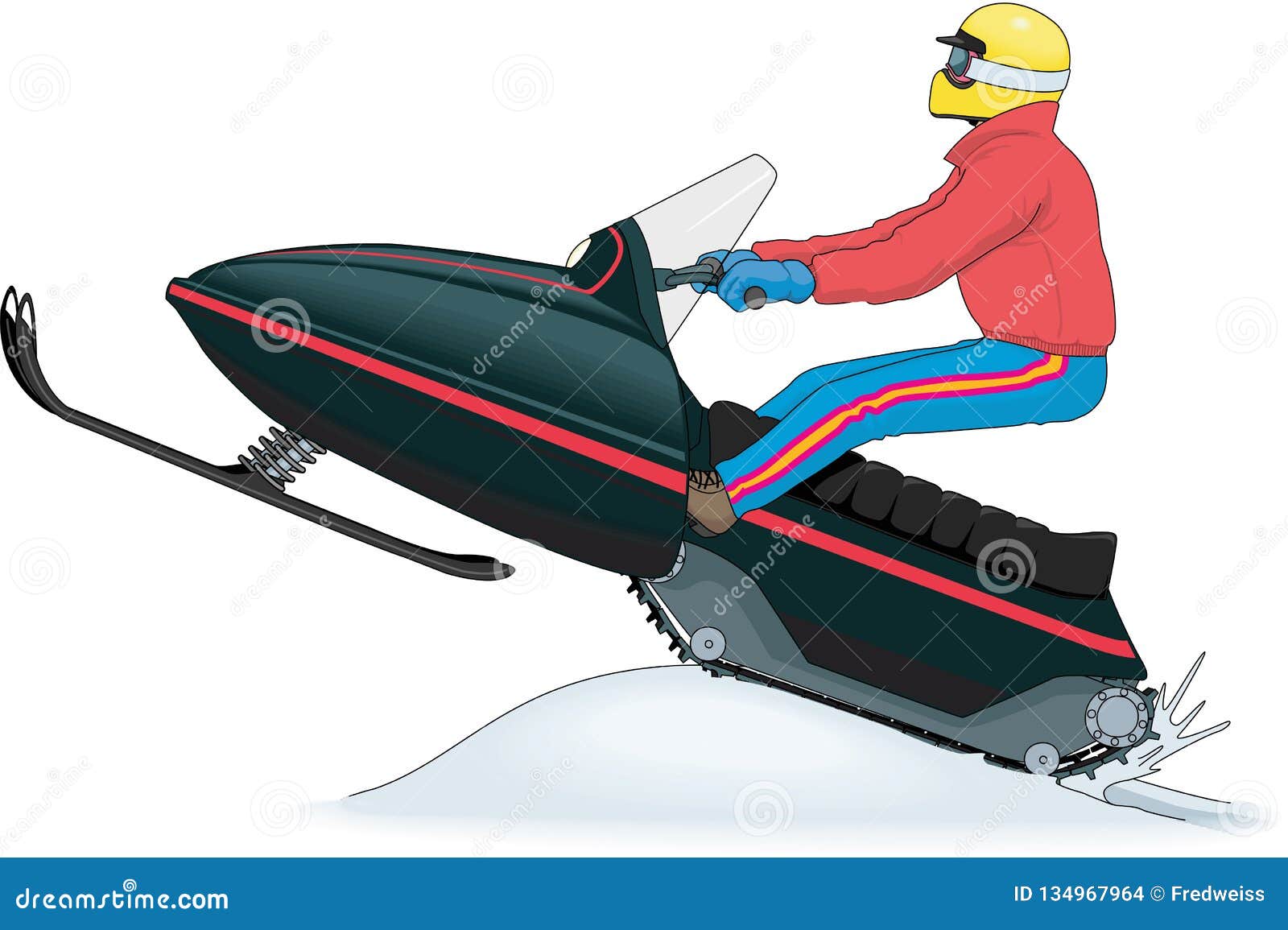 Snowmobile Vector Illustration Stock Vector - Illustration of winter ...
