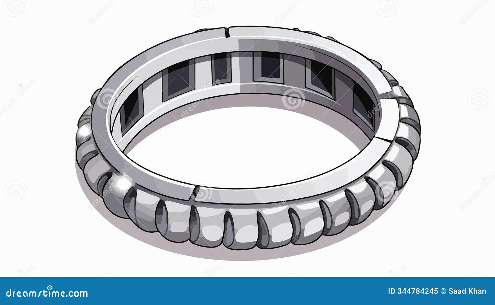 Vector Illustration of Ring-Shaped Zipper Cartoon Stock Vector ...