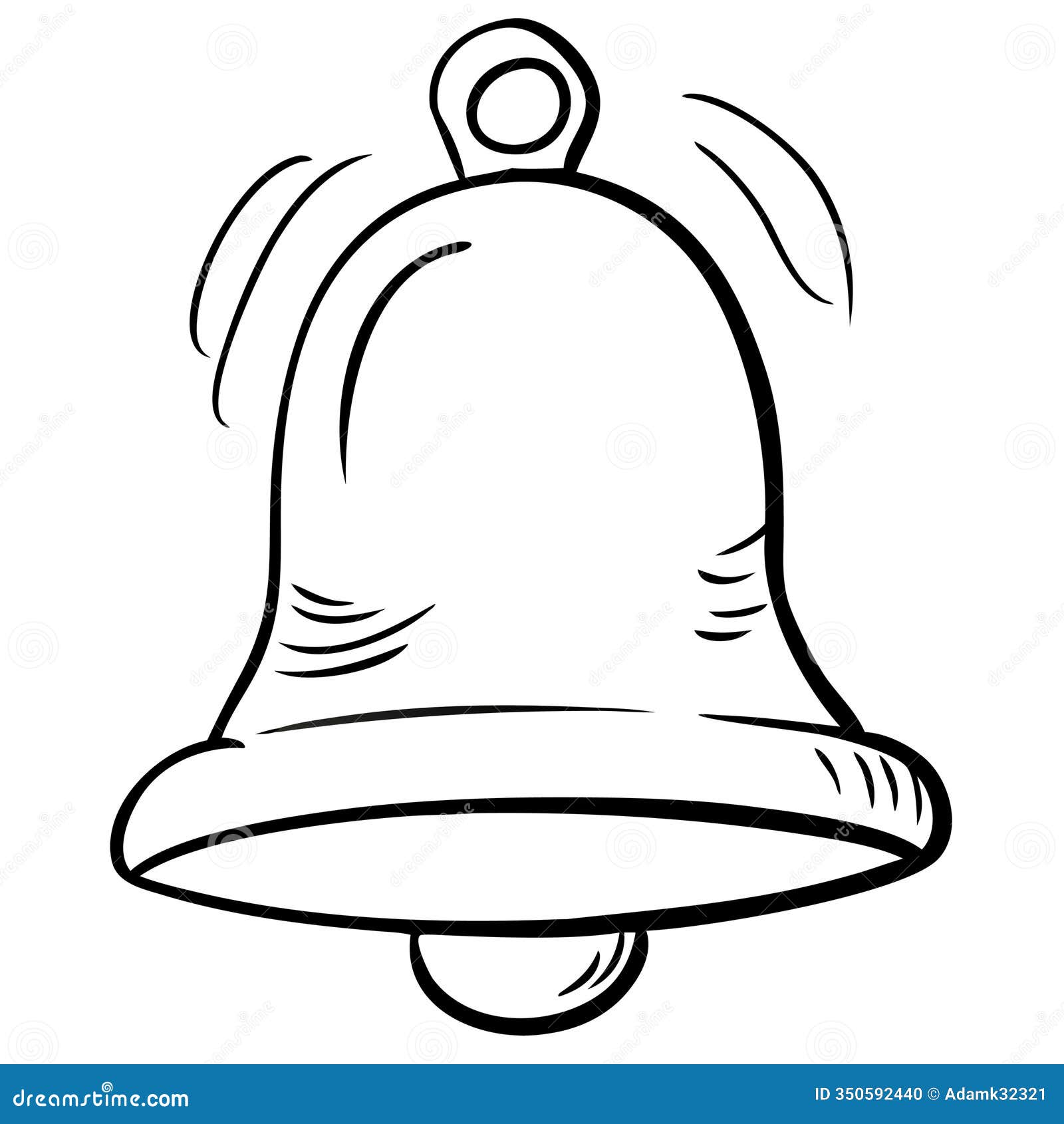 Vector Illustration Ringing Bell Outline for Notification and Alert ...
