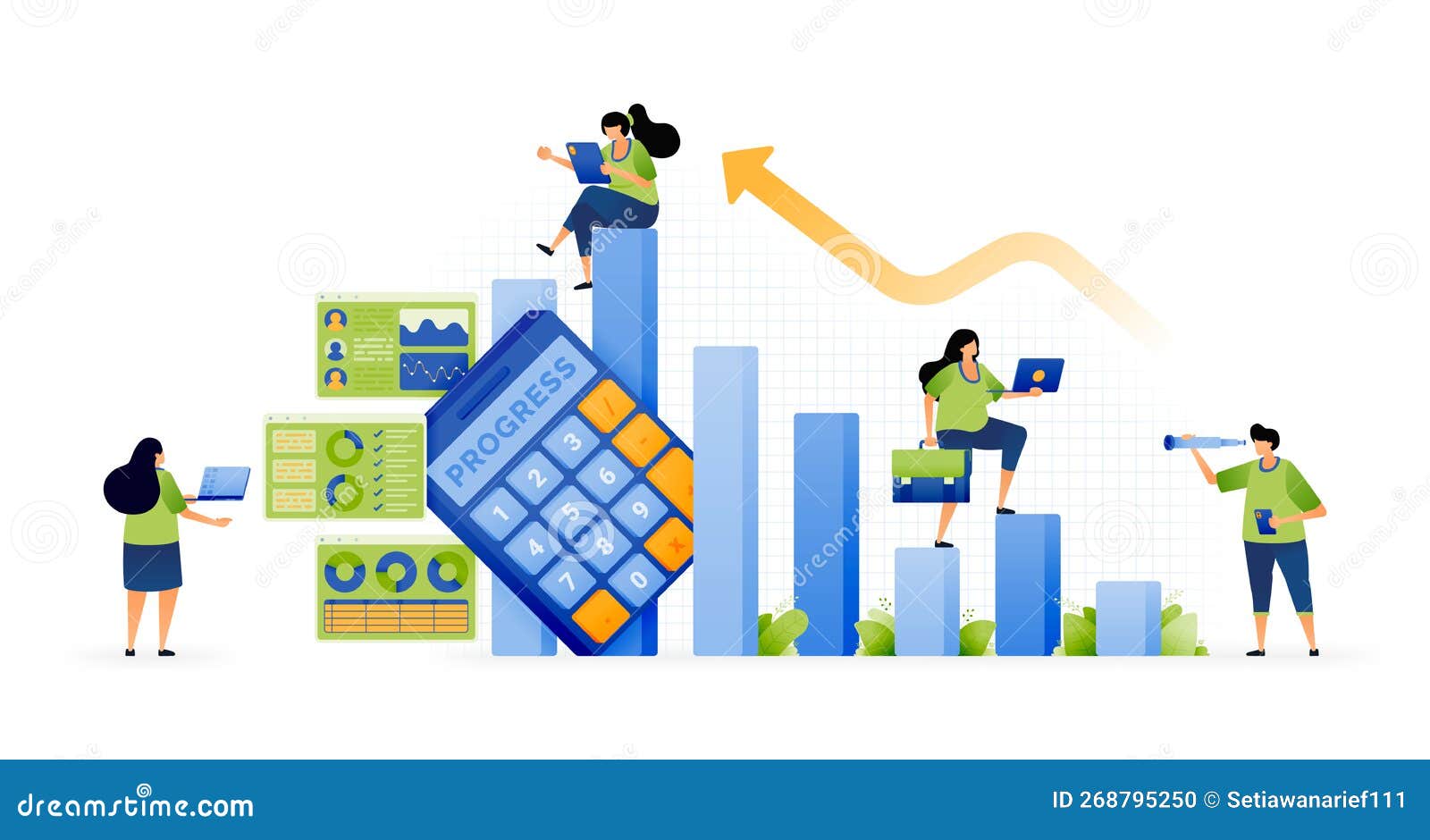 Vector Illustration of Rising To Success and Building for the Future ...