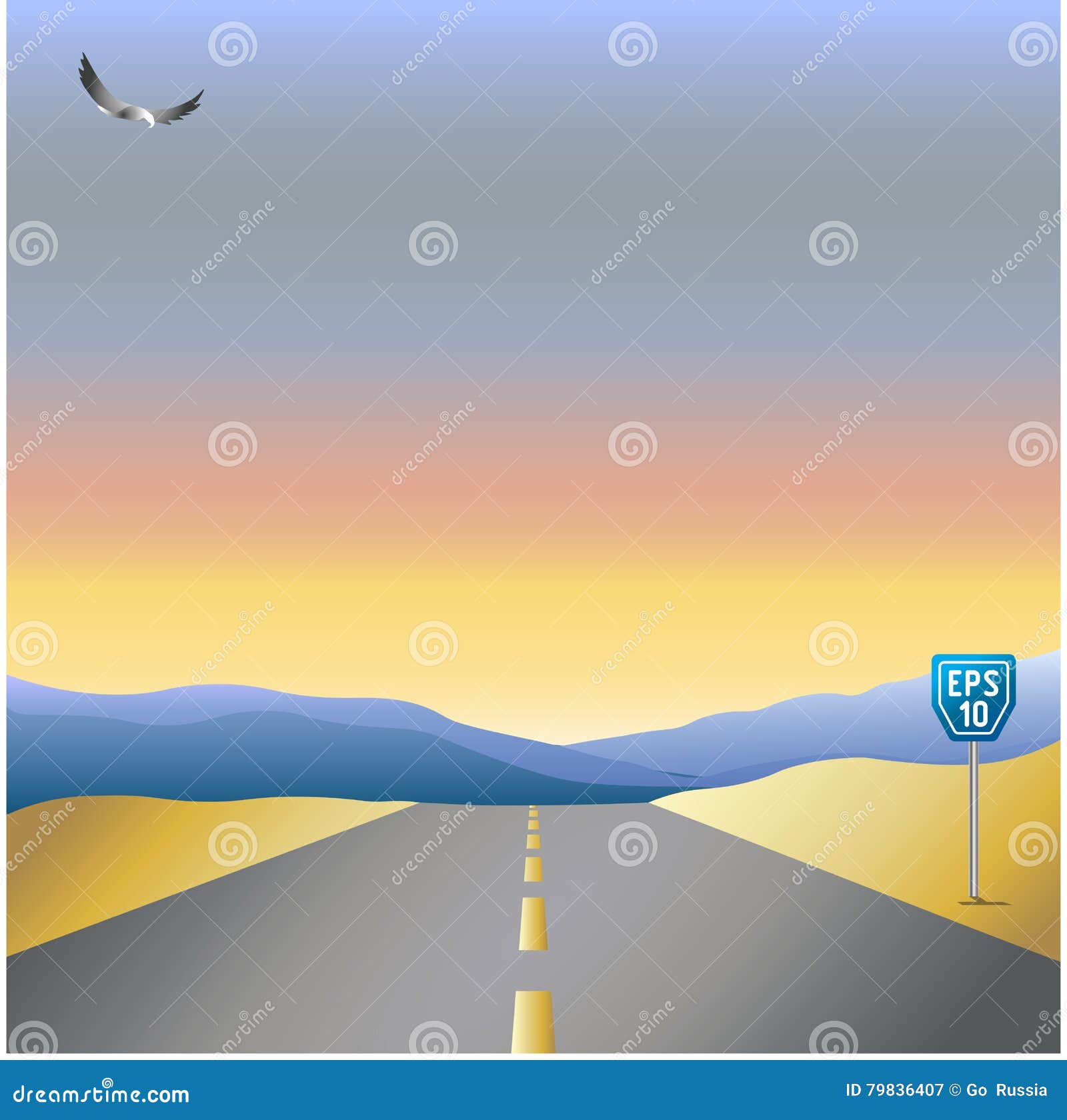 Vector Illustration of Road Background Stock Vector - Illustration of ...