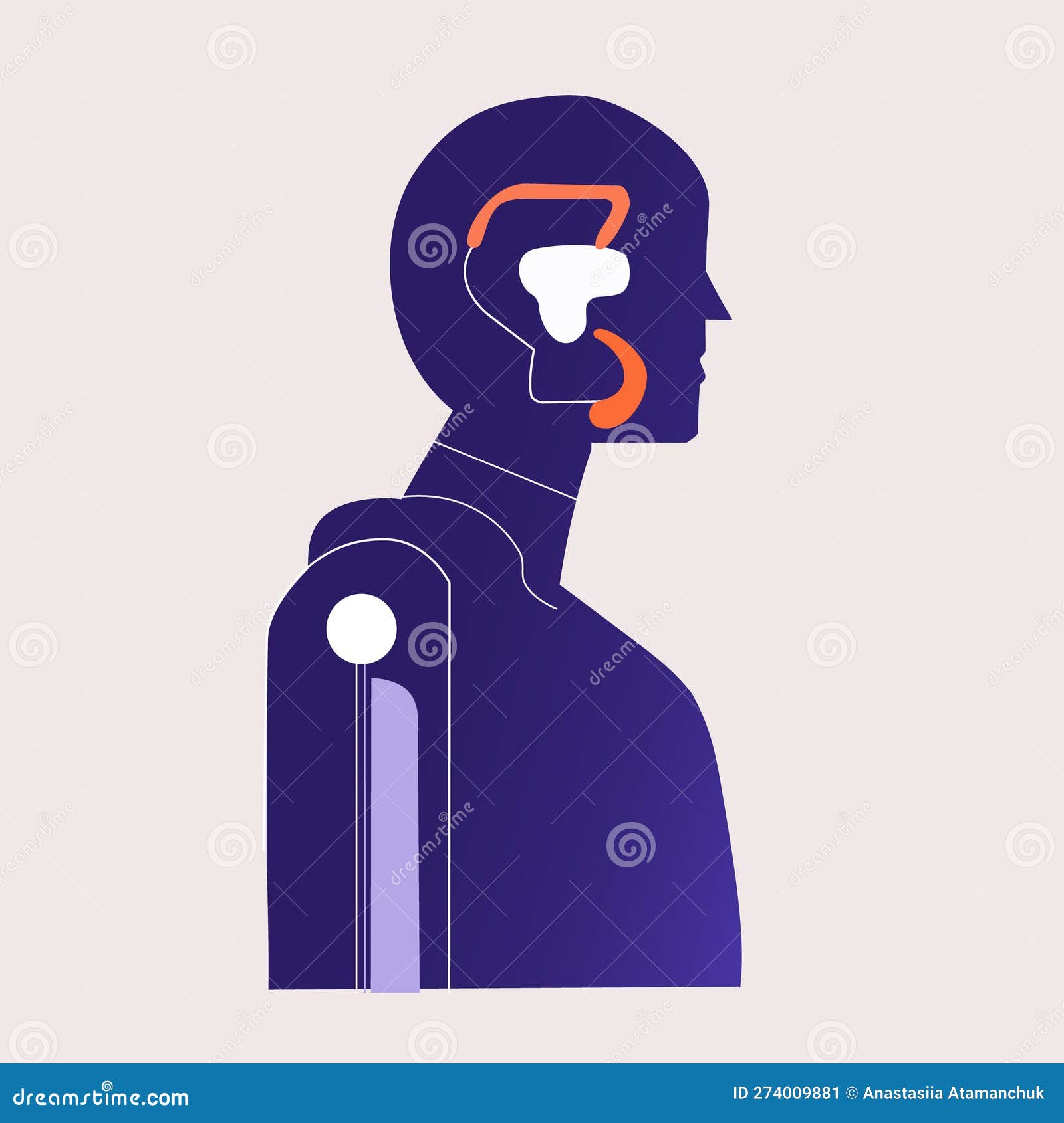 Vector Illustration of a Robot. Artificial Intelligence Chat Bot Human ...