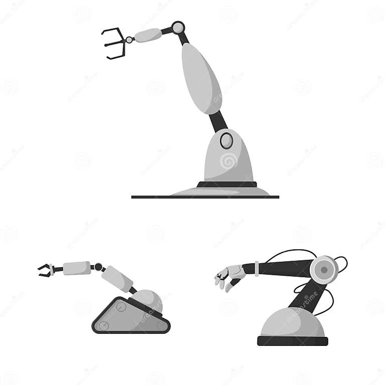 Vector Illustration Of Robot And Factory Icon Collection Of Robot And