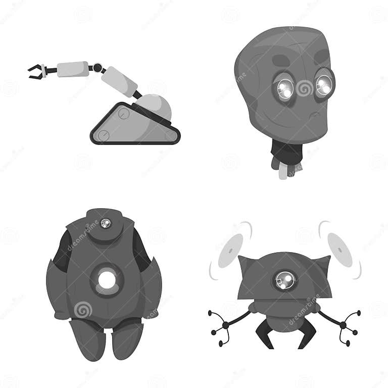 Vector Illustration Of Robot And Factory Symbol Collection Of Robot