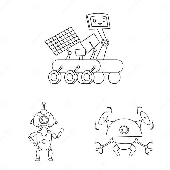Vector Illustration Of Robot And Factory Symbol Collection Of Robot