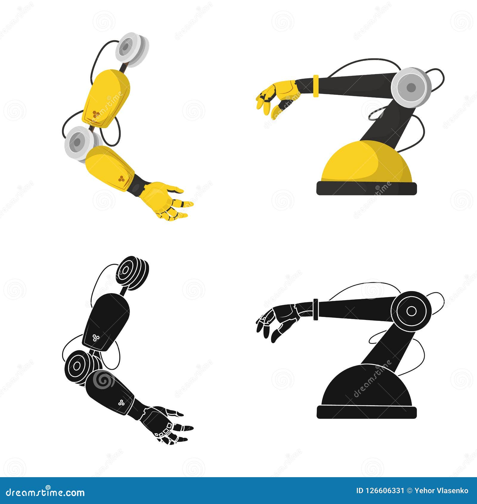 Vector Illustration Of Robot And Factory Symbol Set Of Robot And Space