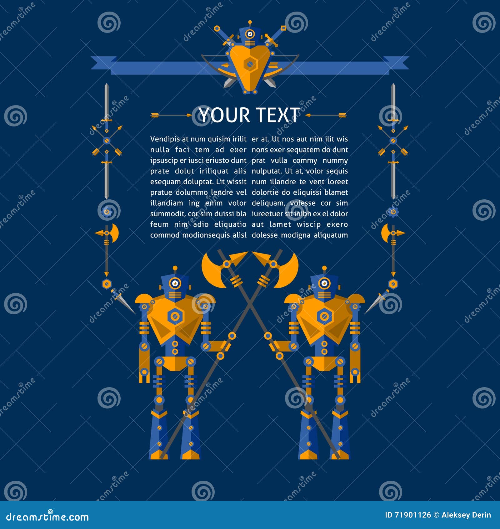 Vector Illustration of Robot Knights Stock Vector - Illustration of ...
