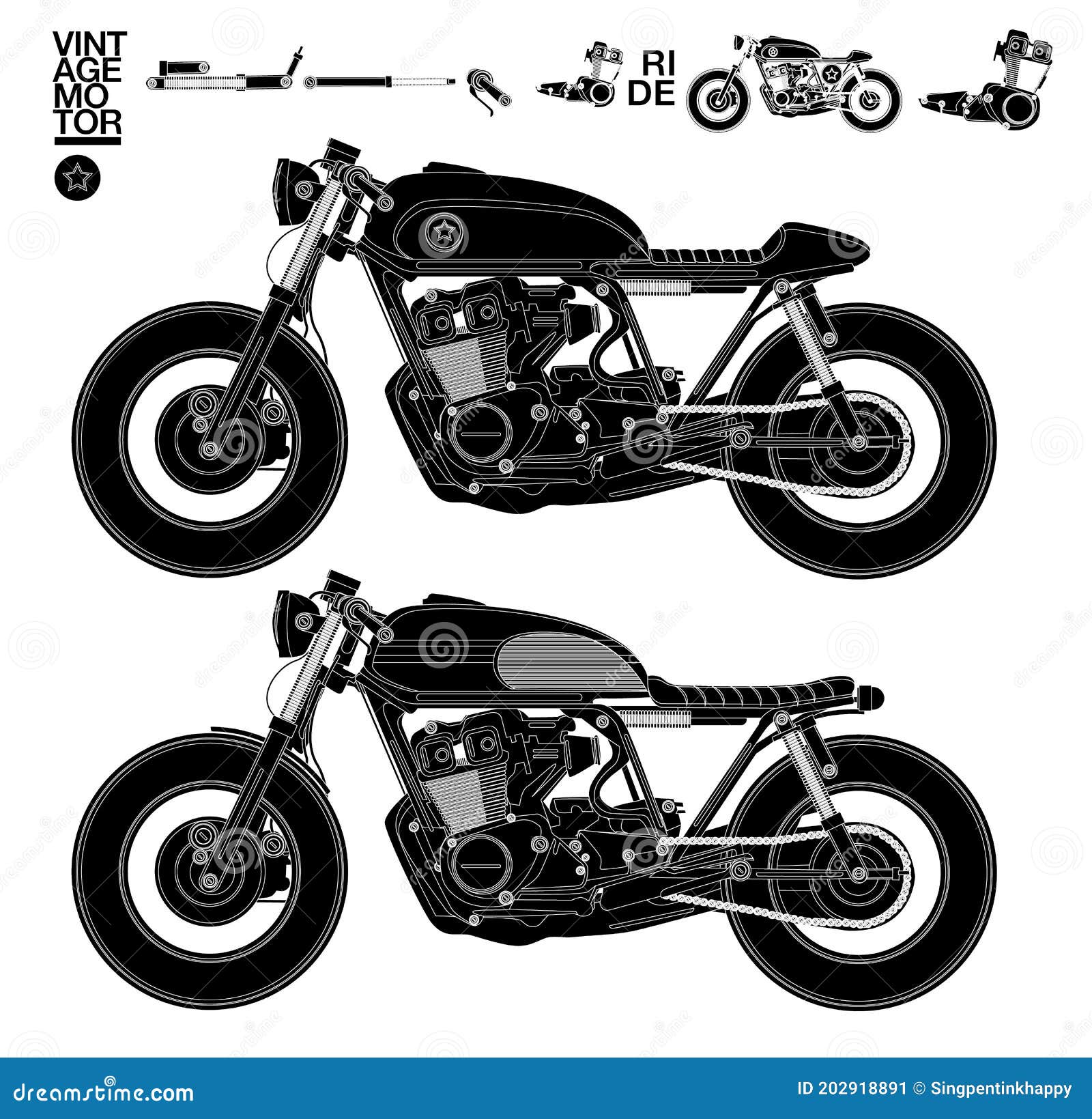 Vector Illustration Robot Motorcycle Stock Vector - Illustration of ...