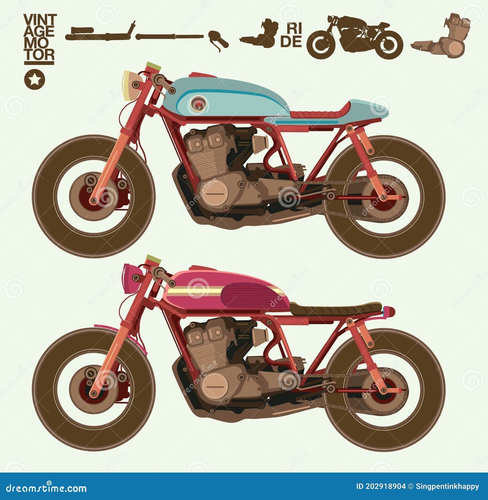 Vector Illustration Robot Motorcycle Stock Vector - Illustration of ...