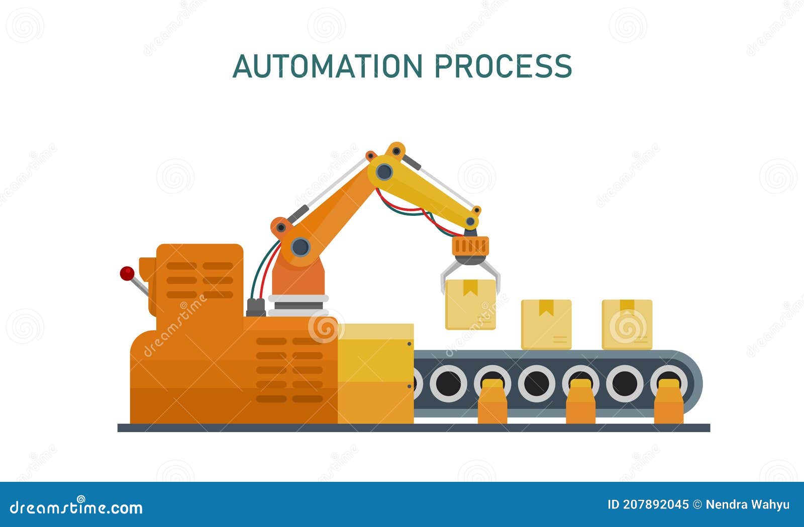 The Robot Arm Is Operating Automatically On The Production Line Royalty ...