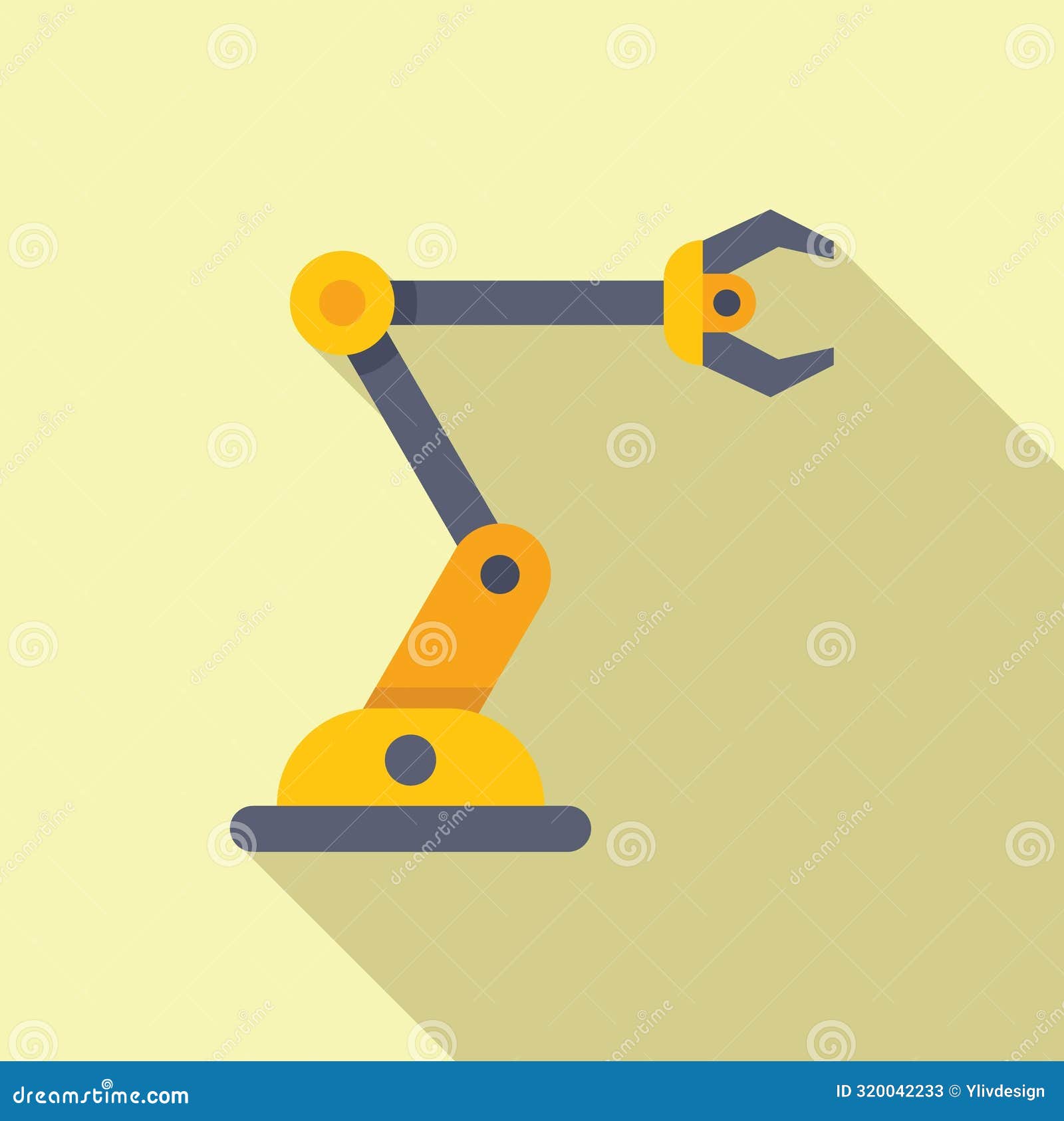 Flat Design Industrial Robot Arm Stock Vector - Illustration of machine ...