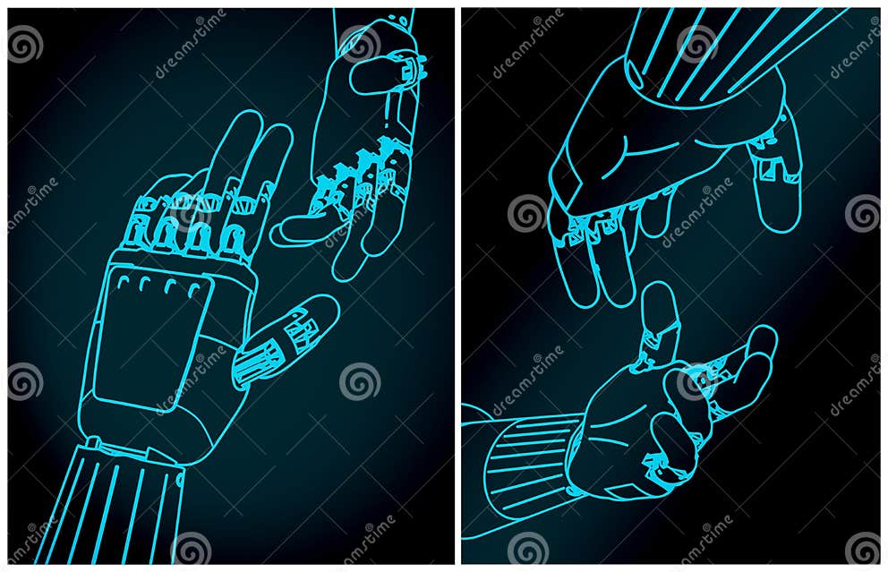 Robots Helping Hand stock vector. Illustration of help - 170767325