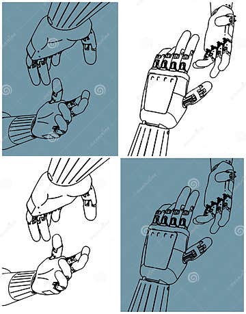 Robots Helping Hand stock vector. Illustration of robotics - 170768237