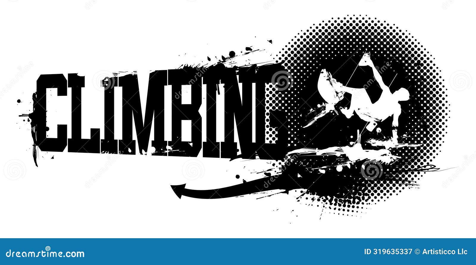 Rock Climbing Man Banner Vector Illustration Stock Illustration ...