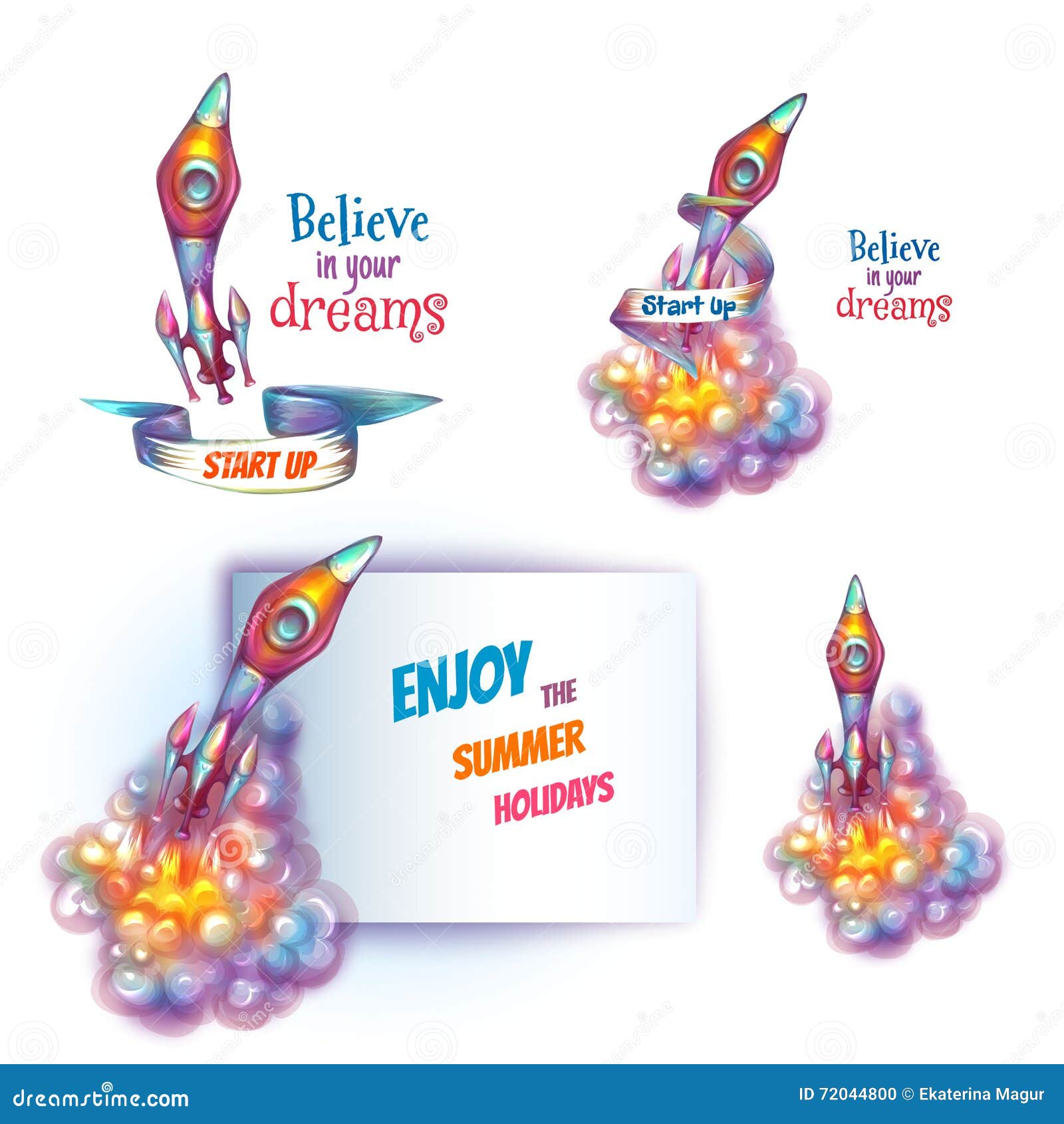 Vector Illustration of Rocket with Paper Stock Vector - Illustration of ...