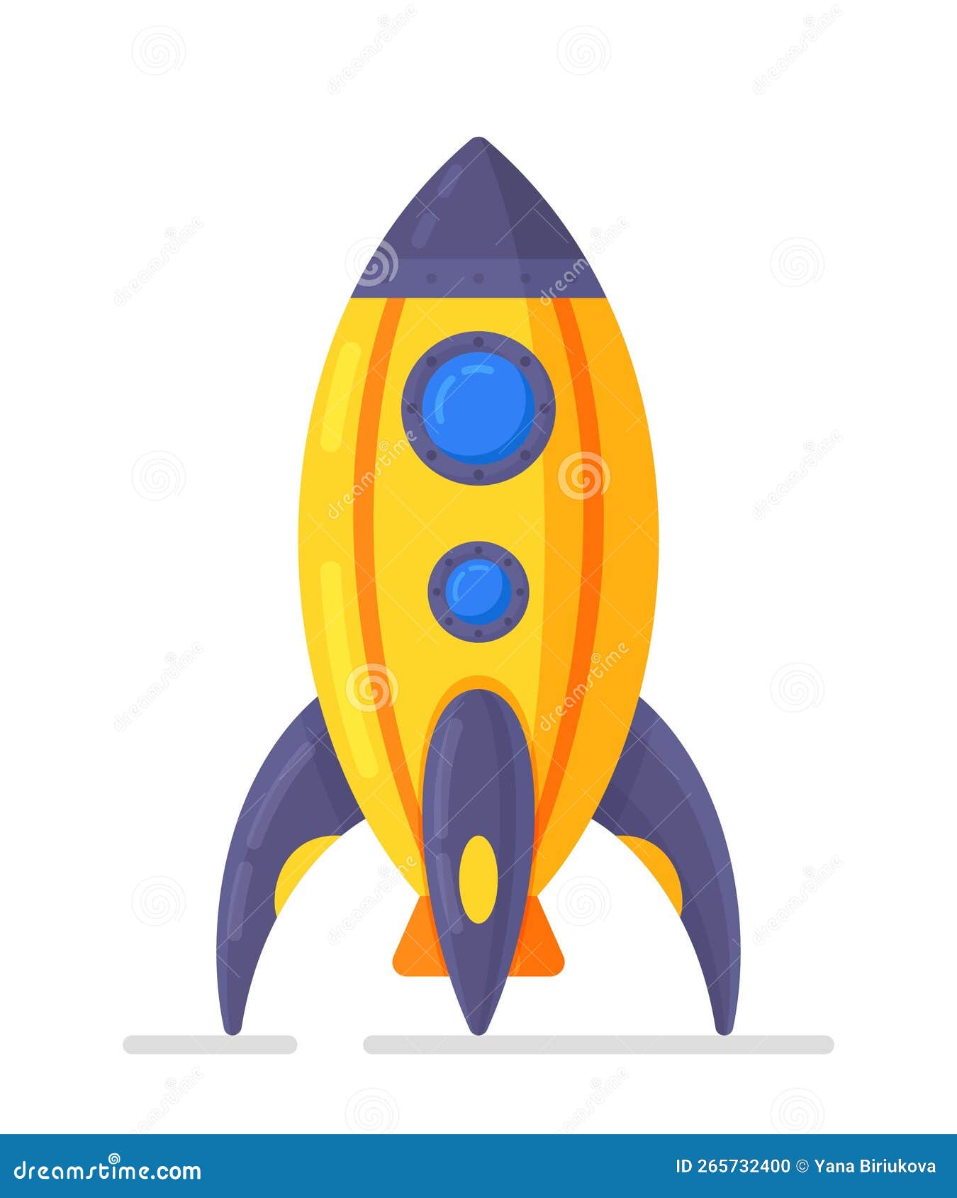 Vector Illustration of a Rocket Ship Isolated on a White Background ...