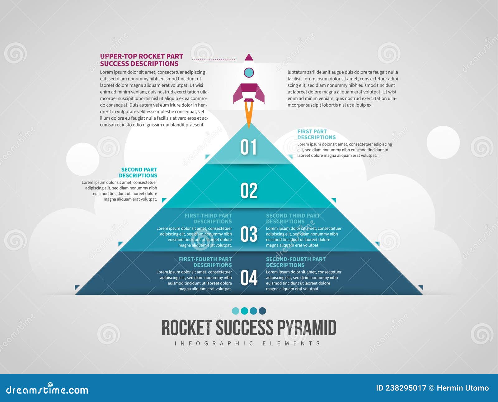 Rocket Success Pyramid Infographic Stock Vector - Illustration of color ...
