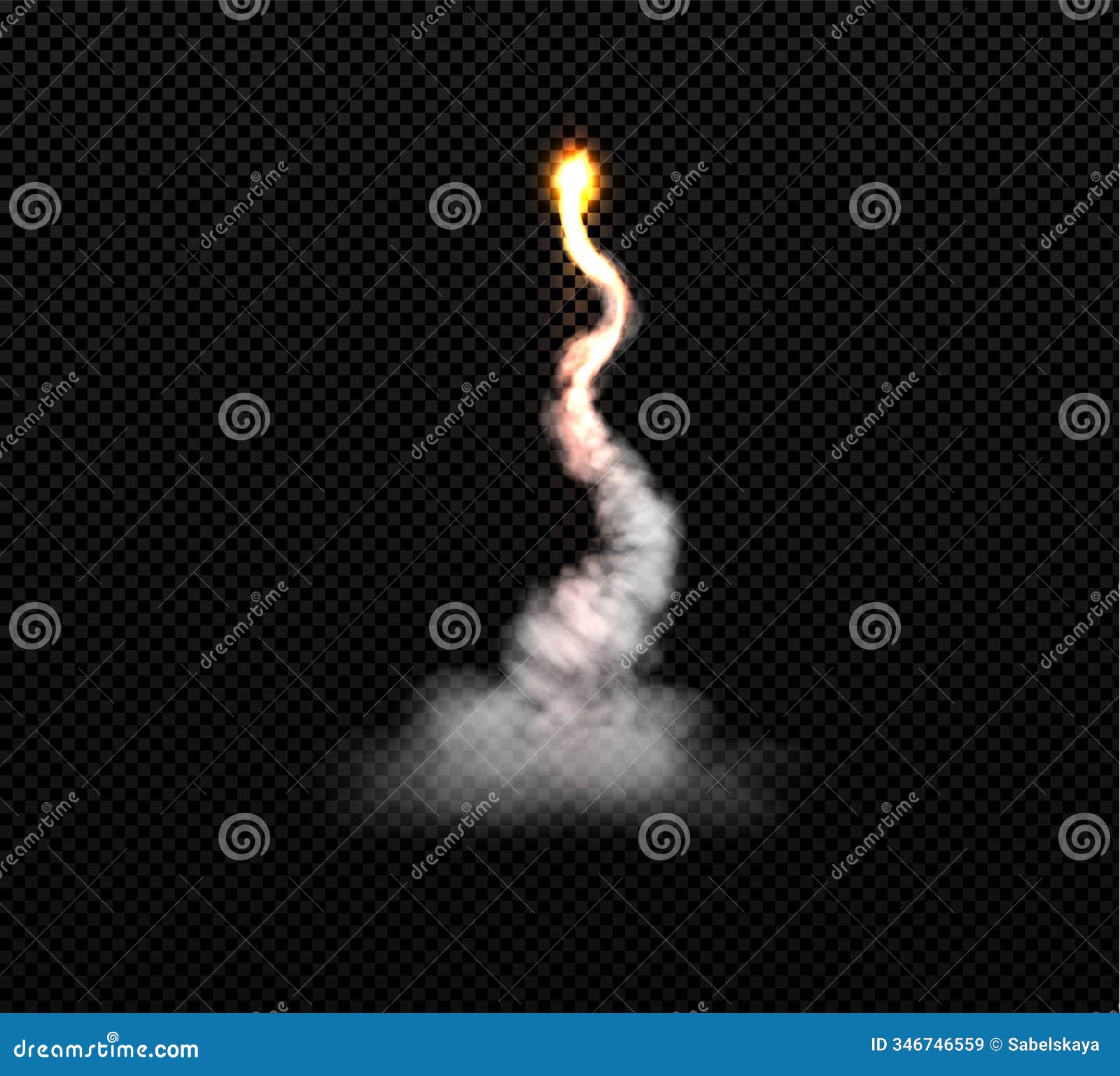 Vector Illustration of Rocket Trail with Fiery Explosion. Stock ...
