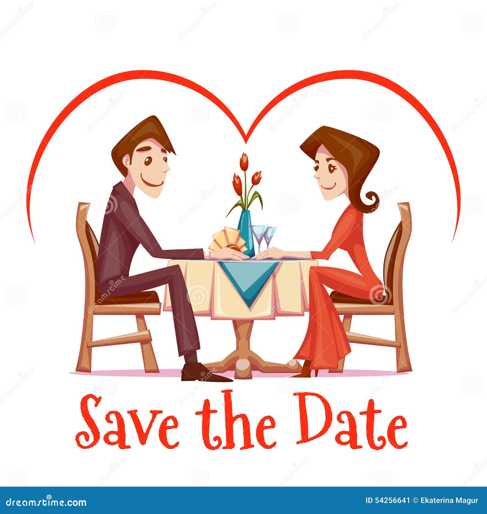 Vector Illustration of Romantic Date in Stock Vector - Illustration of ...