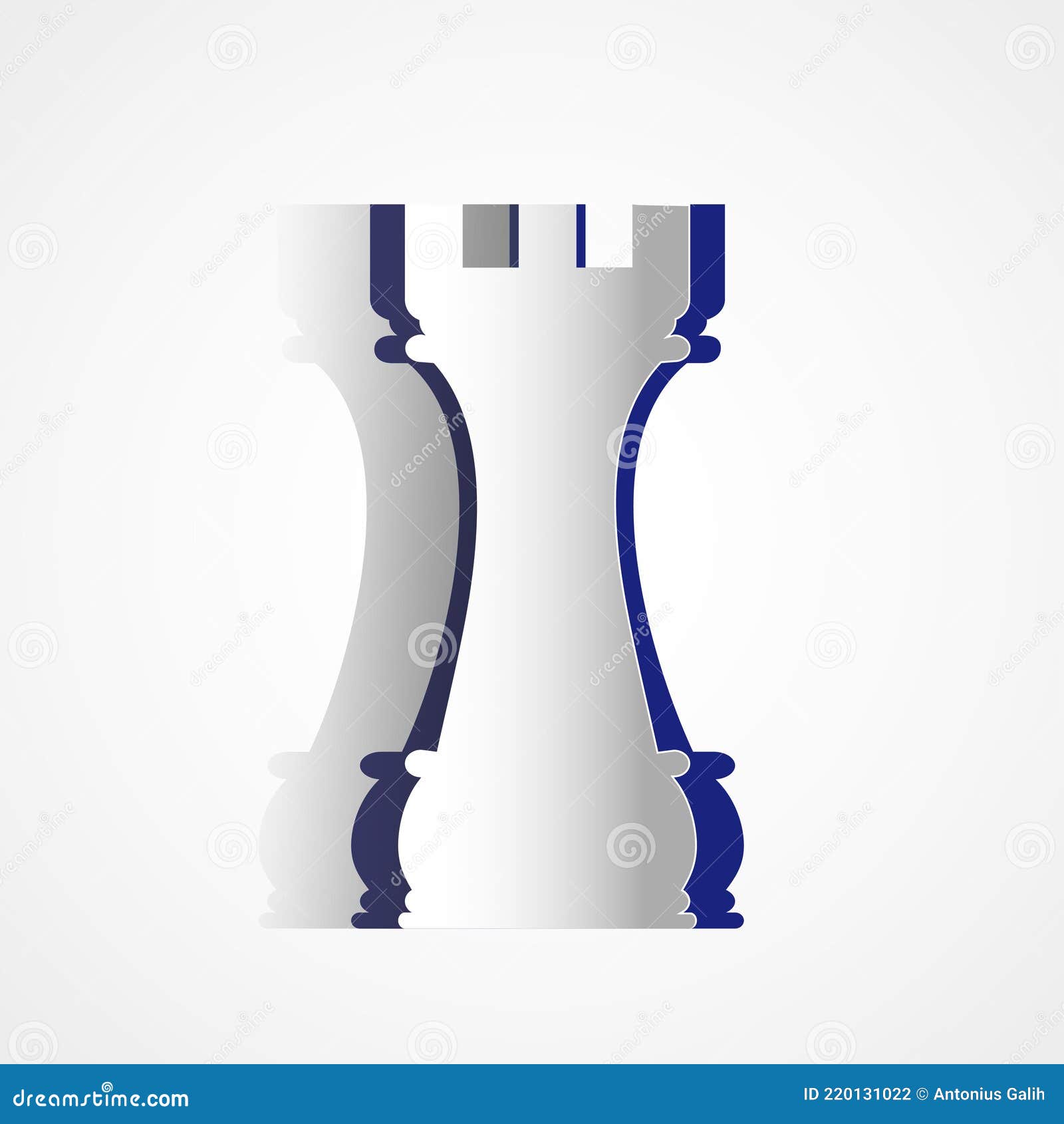 Vector Illustration of Rook Chess Pieces Icon Made from Paper Isolated ...
