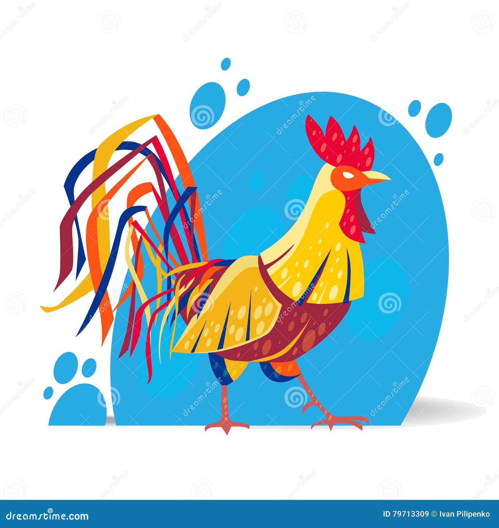 Vector Illustration of Rooster in Modern Stylized Design. Stock Vector ...